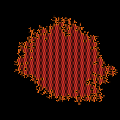 NetLogo Models Library: Hex Cell Aggregation